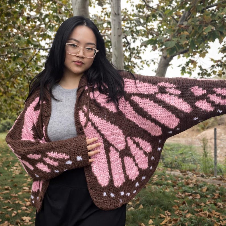 Monarch Butterfly Wing Cardigan Crochet Pattern | Tapestry DIY (digital ...