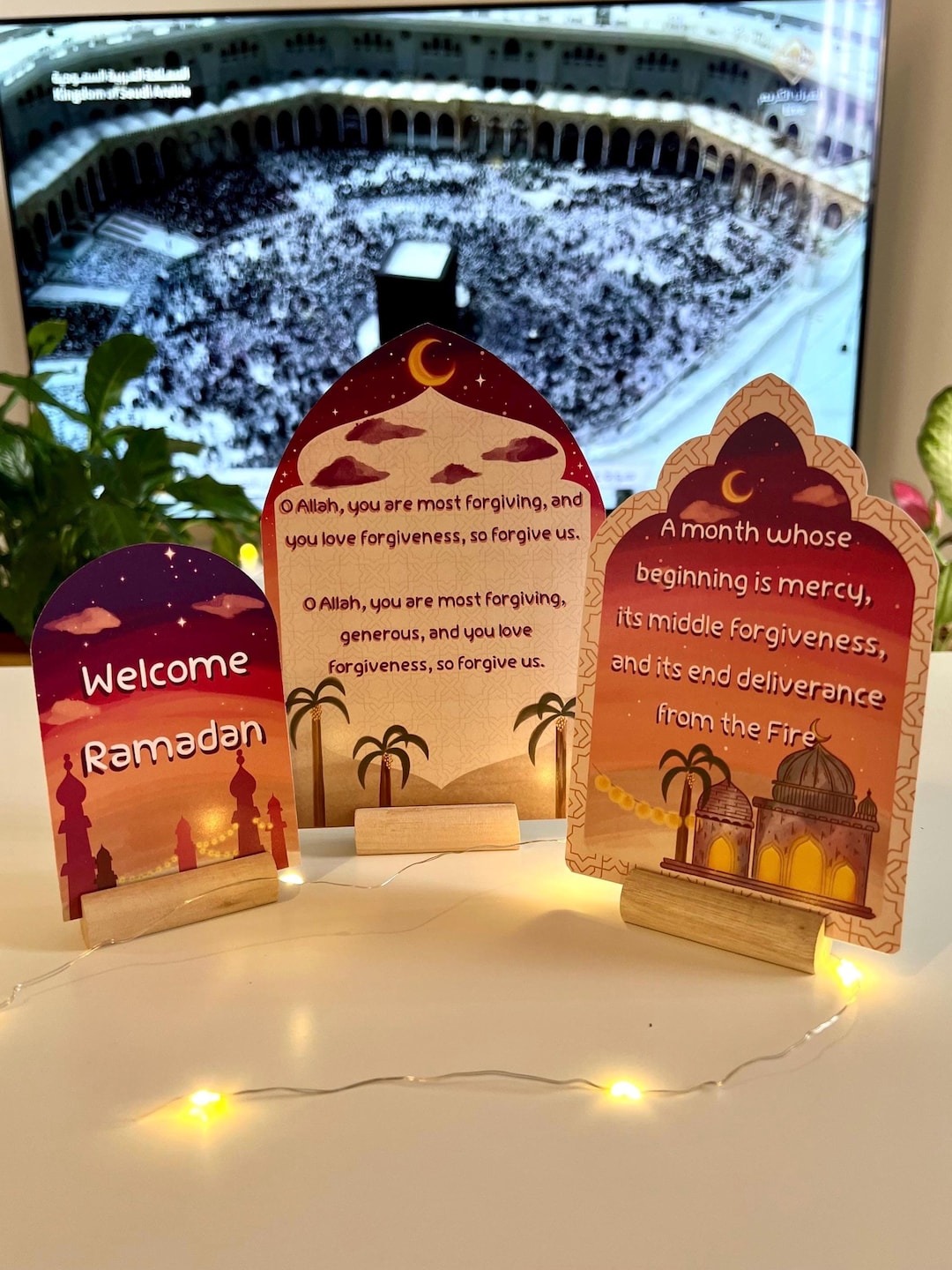 Ramadan Dua Cards With Holders | Home and Table Decoration, English ...