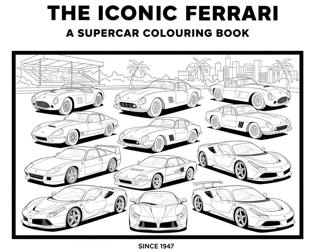 Ferrari Colouring Book - Etsy