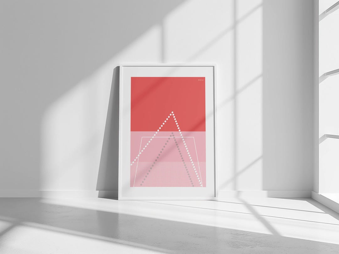 Abstract Tennis Court Art Print, Modern Geometric Decor (digital ...