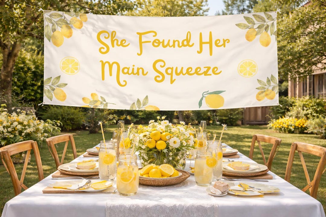 She Found Her Main Squeeze Banner, Lemon Bridal Shower Banner, Citrus ...