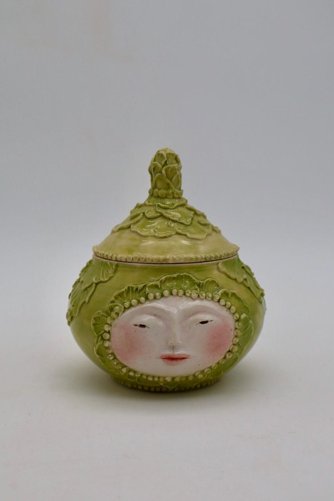 Handmade Artisan Green Cabbage Jar - Etsy
