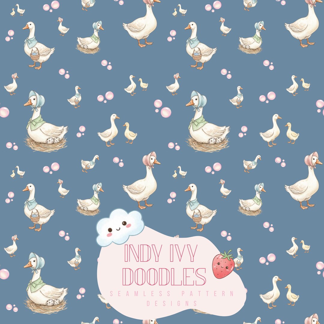 Sweet Country Geese Seamless Pattern – One Silly Goose Pattern Digital ...