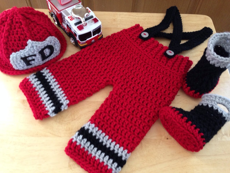 baby-firefighter-fireman-crochet-hat-outfit-4-pc-turn-out-etsy