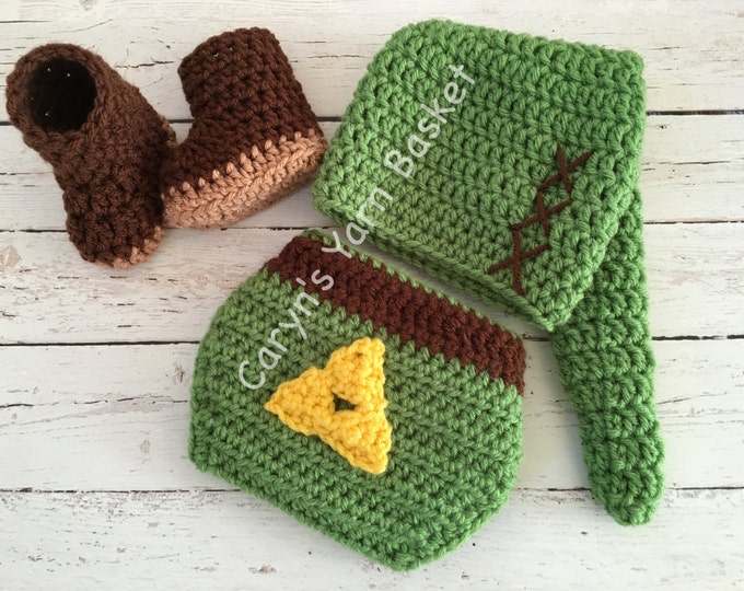CROCHET PATTERN Newborn Size Legend of Zelda Link Crochet Elf Hat and ...