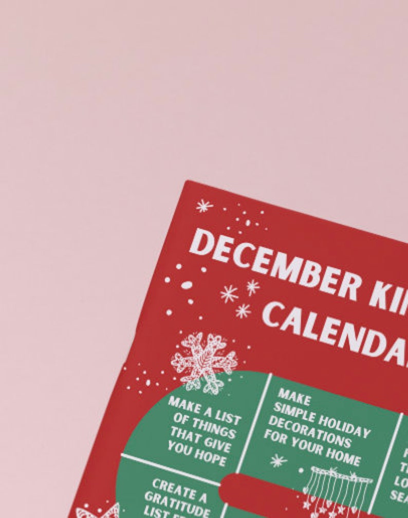 Printable Advent Activities Calendar - Kindness - Non Religious ...