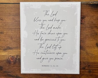 The Lord Bless and Keep You, Numbers 6:24-26, Canvas Hanging Banner - Etsy