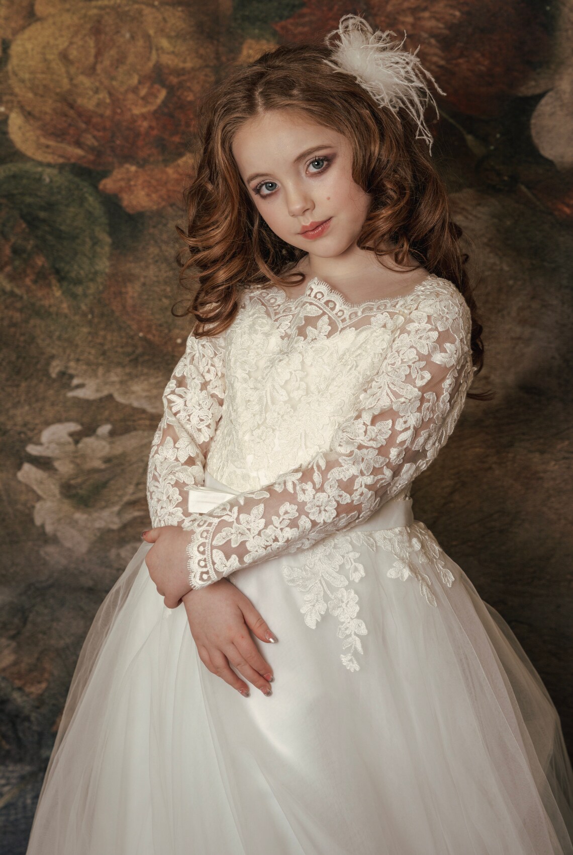 Long Sleeve Mini Bride dress with v back and lace details | Etsy