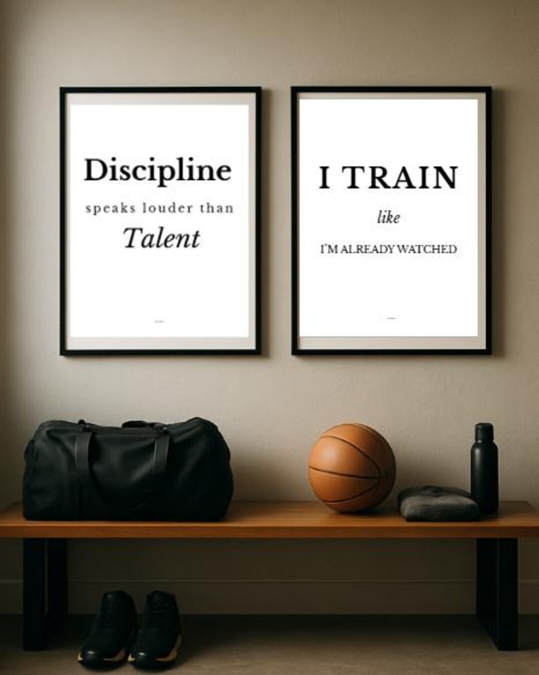 Gym Wall Art Duo | Discipline Quotes for Training Spaces - Etsy