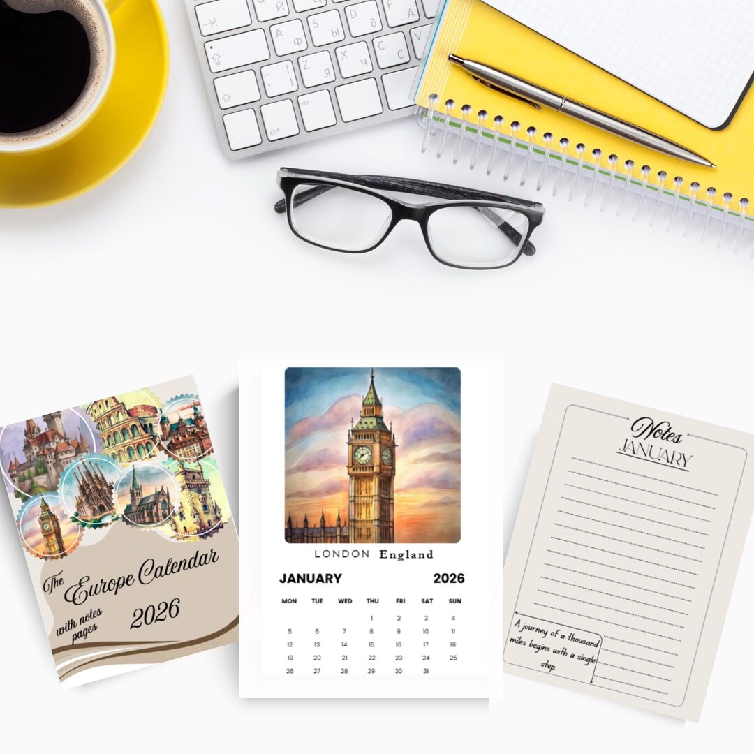 2026 Europe Travel Photography Calendar, Monthly Planner (digital ...