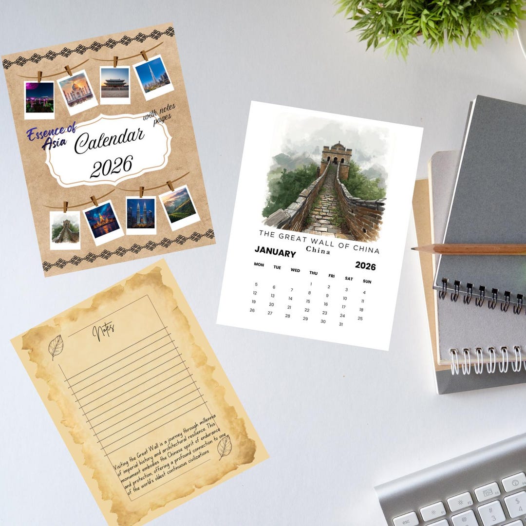 2026 Asia Travel Calendar | A4 Printable Monthly Planner (digital ...