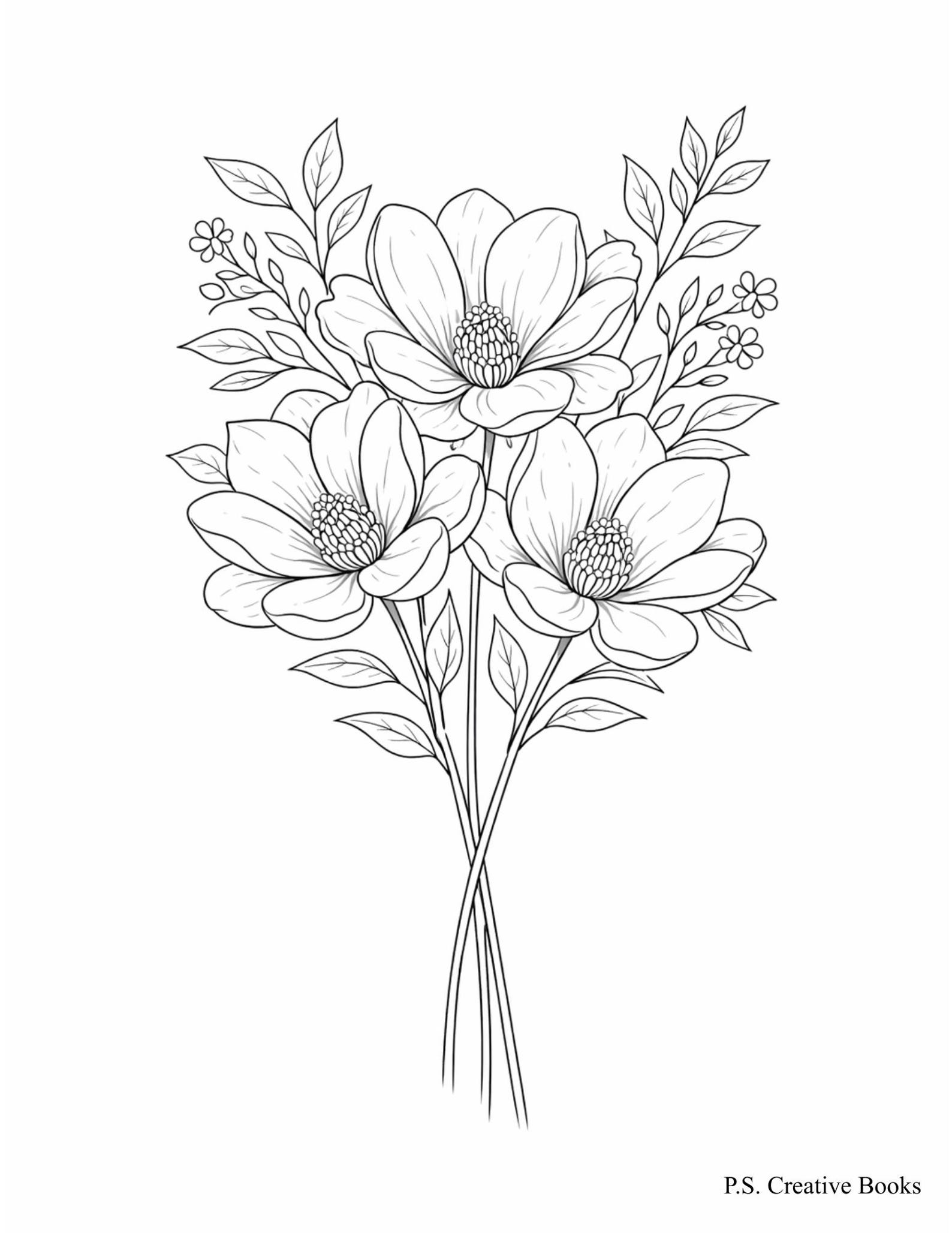 Elegant Relaxing Florals – Adult Coloring Book Printable PDF | 30 ...