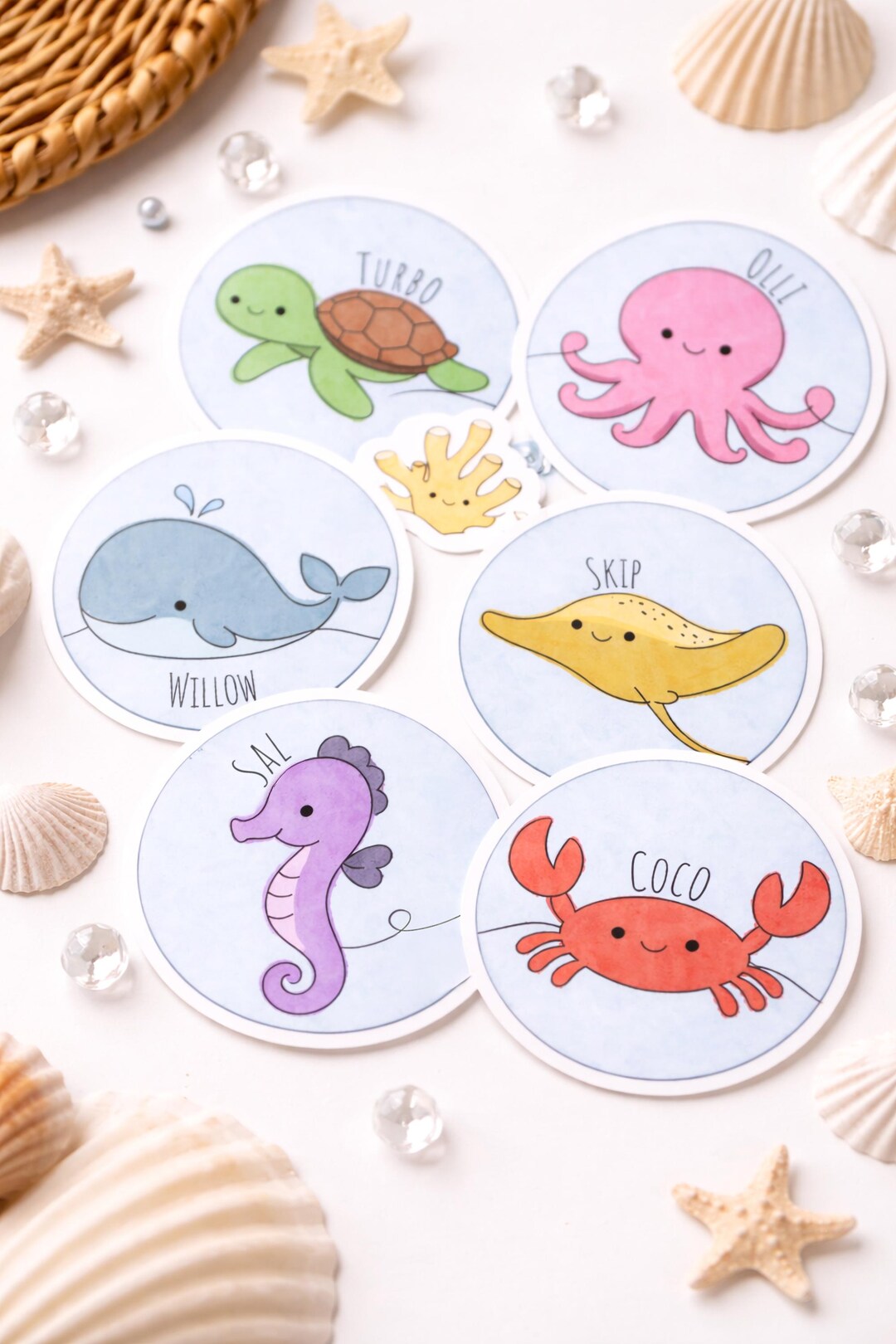 Sea Creature Stickers | Kids Printable (digital Download) - Etsy