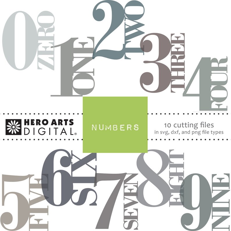 Instant Download Hero Arts Numbers DT101 Digital Cutting Files Kit - Etsy