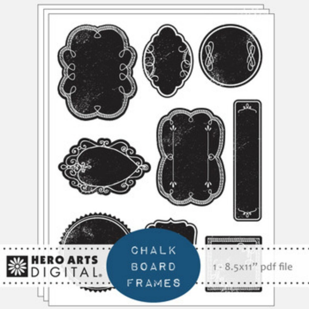 Hero Arts Chalkboard Frame Digital PT100 Jar Bag Labels - Etsy