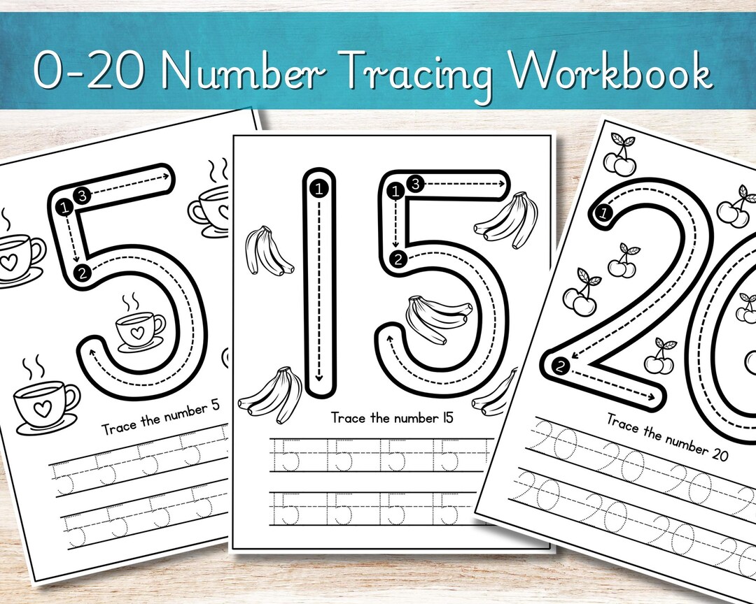 Number Tracing Worksheets for Kids | Numbers 0-20 Printable | Preschool ...