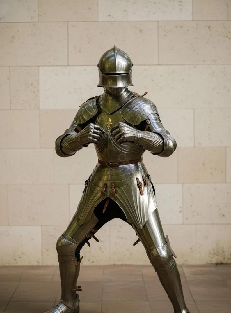 Medieval Full Body Knight Armor Suit Steel Plate or Brass Finish ...