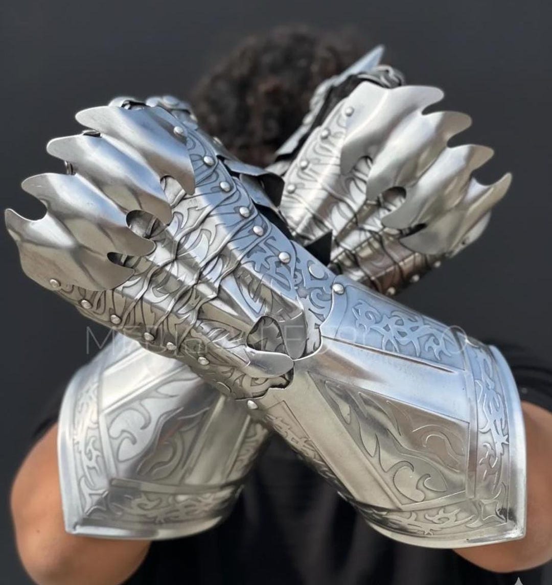 Engraved Nazgul Etching Armor Gloves Gothic Medieval Fantasy Hand Armor ...