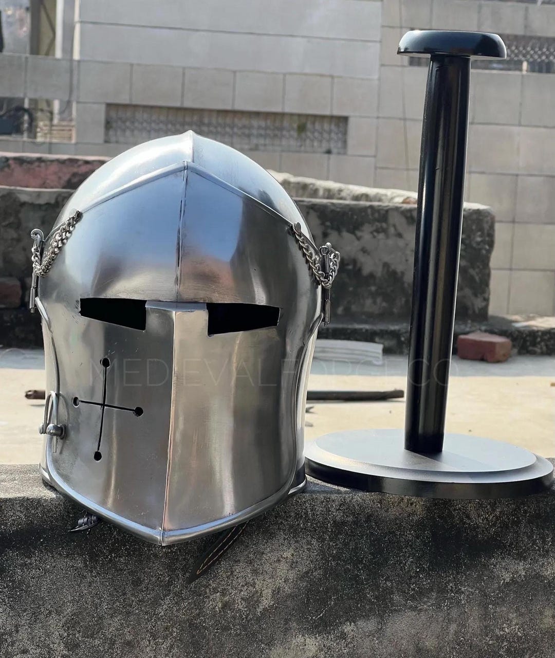 Medieval Barbuta Helmet Italian Steel Armor Helmet Wearable Reenactment ...