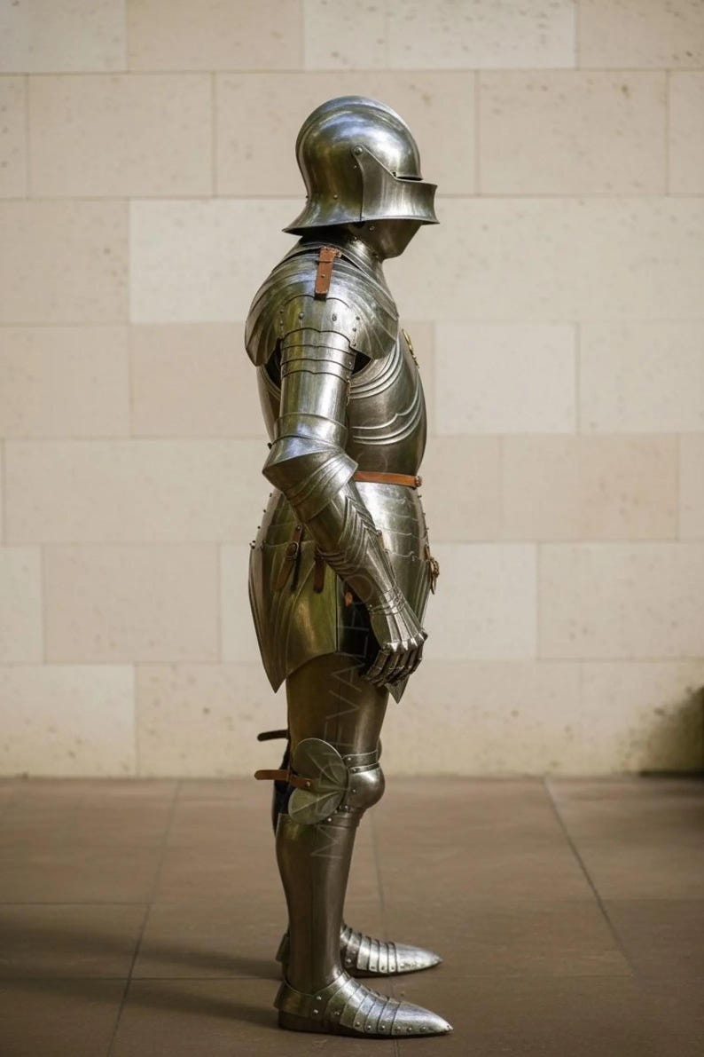 Medieval Full Body Knight Armor Suit Steel Plate or Brass Finish ...