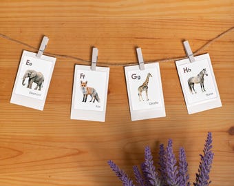 Animal Alphabet Flash Cards Printable | ABC Learning Cards for Toddlers ...