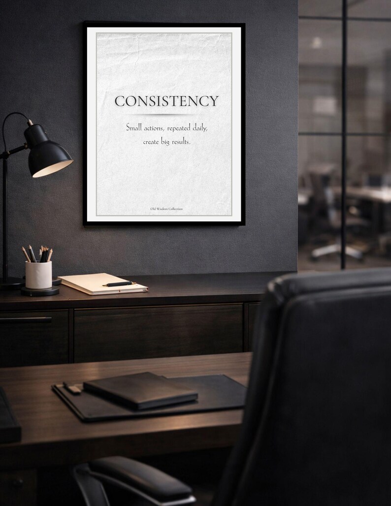 CONSISTENCY Printable Wall Art, Minimal Office Quote, Modern ...