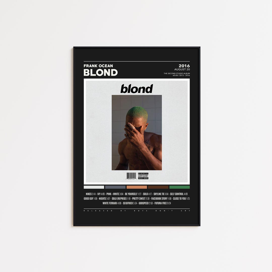 Frank Ocean Posters / Blonde Poster / Blonde Tracklist / Album Cover ...