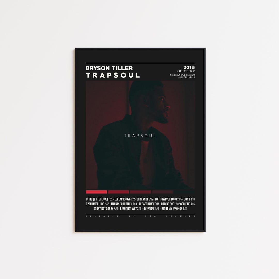 Bryson Tiller Posters / Trapsoul Poster, Tracklist Album Cover Poster ...
