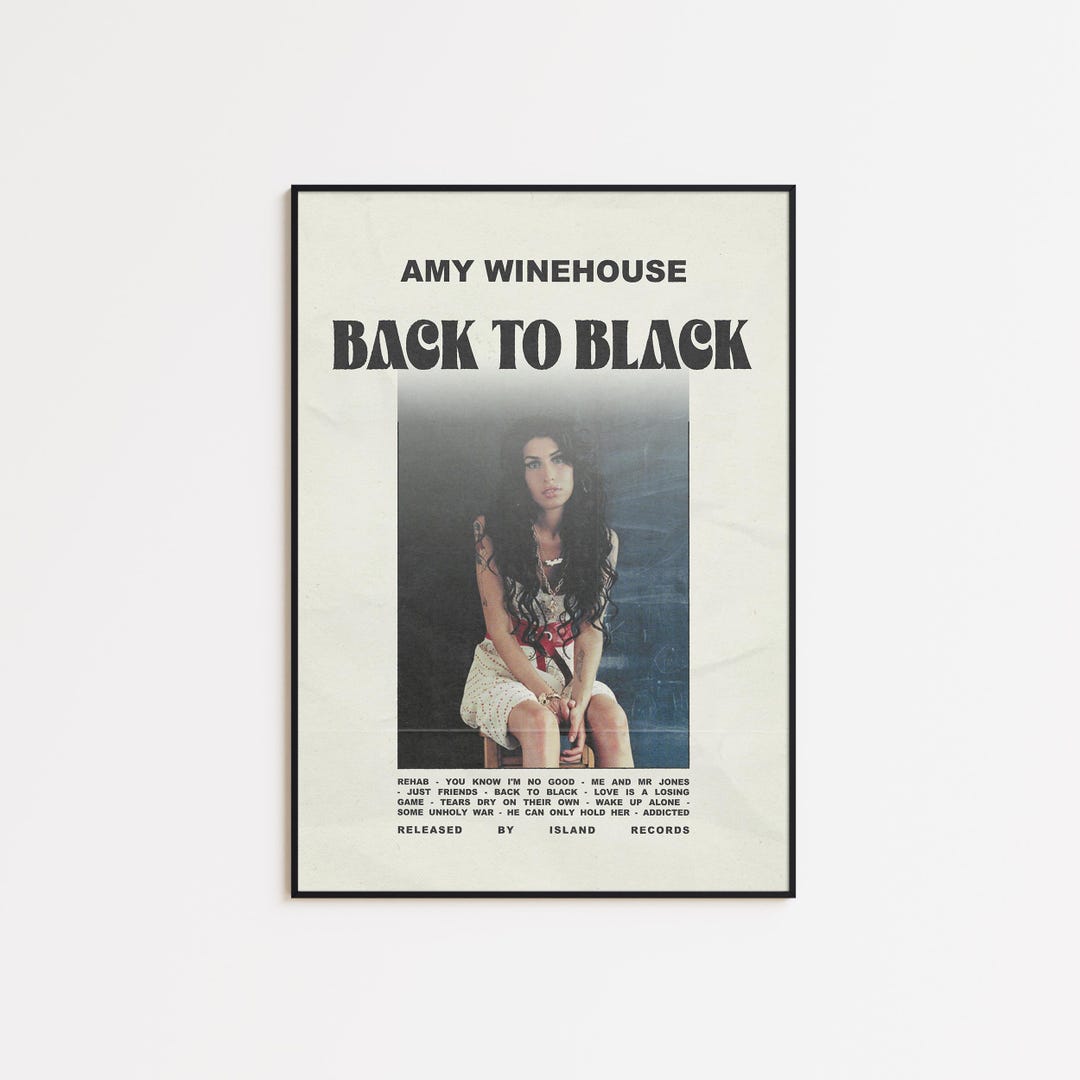 Amy Winehouse Posters / Back to Black Poster / Album Cover Poster ...