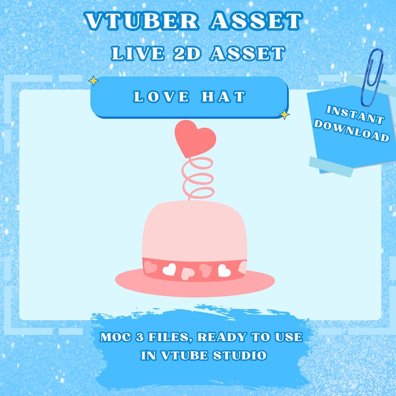 Love Hat Vtuber Asset – Animated Live2d Prop for Vtube Studio - Etsy
