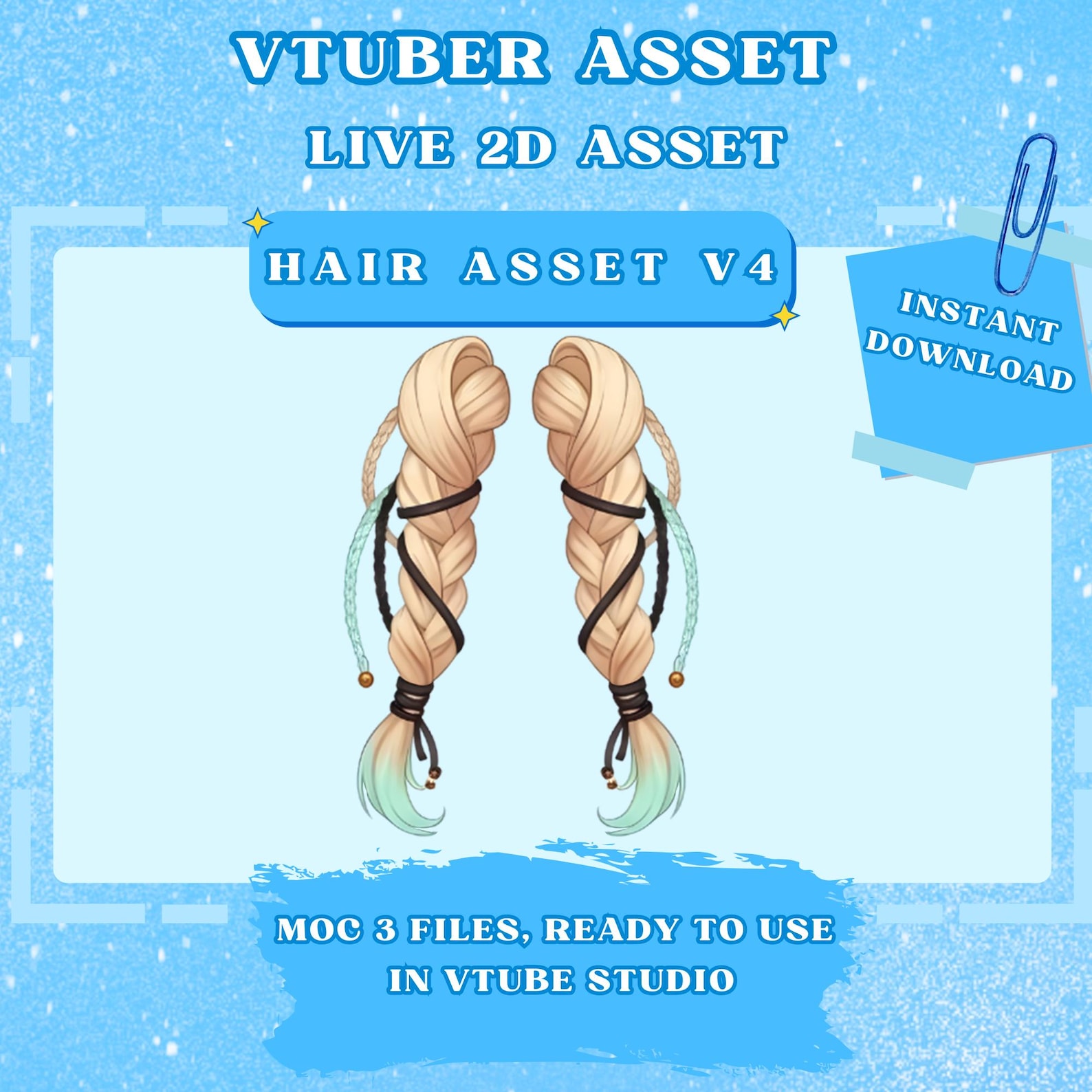 Vtuber Back Hair – Blonde Braid | Premade Asset | Vtuber Item - Etsy UK