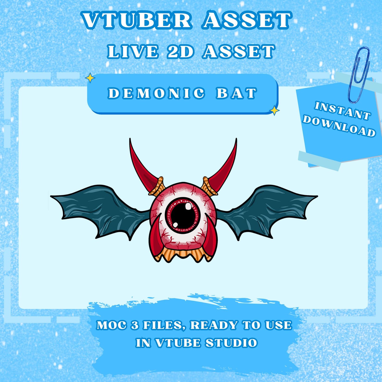 Live2d Rigged Demonic Bat Vtuber Asset - Etsy