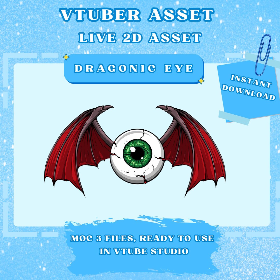 Live2d Rigged Dragonic Eye Wing Vtuber Asset - Etsy