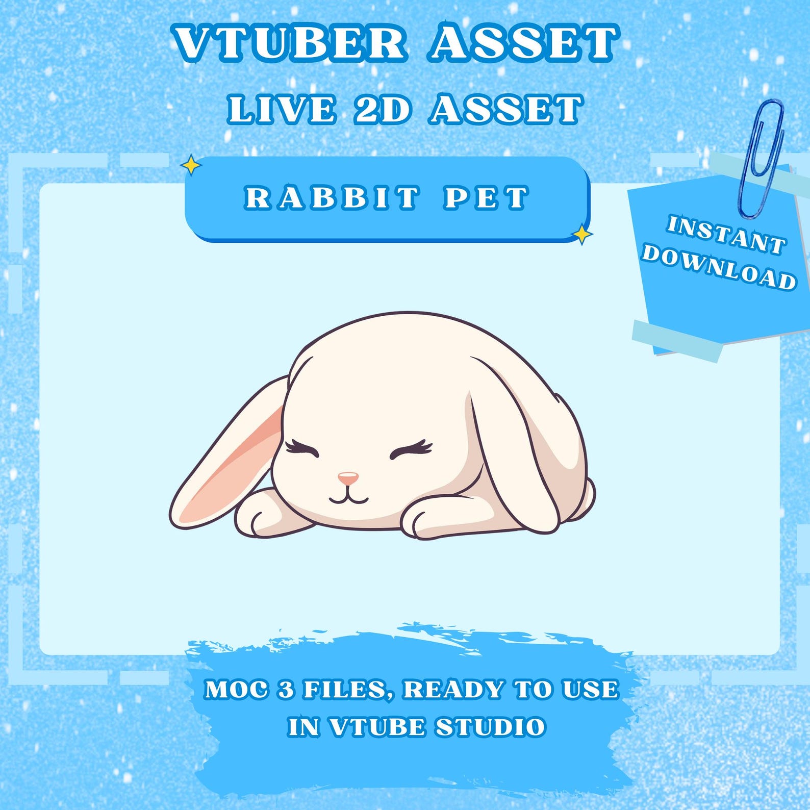 Rabbit Pet Animation for Vtuber | Kawaii Premade Live2d Companion - Etsy