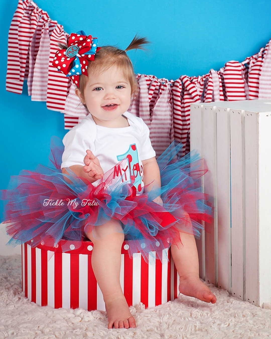 Silly Dot Birthday Tutu Outfit-aqua Turquoise Red Birthday Tutu Set ...