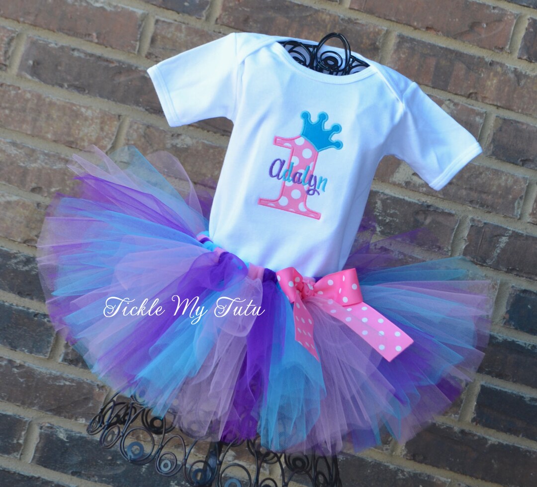 Princess Crown Birthday Tutu Outfit-princess Party Tutu Set-purple ...