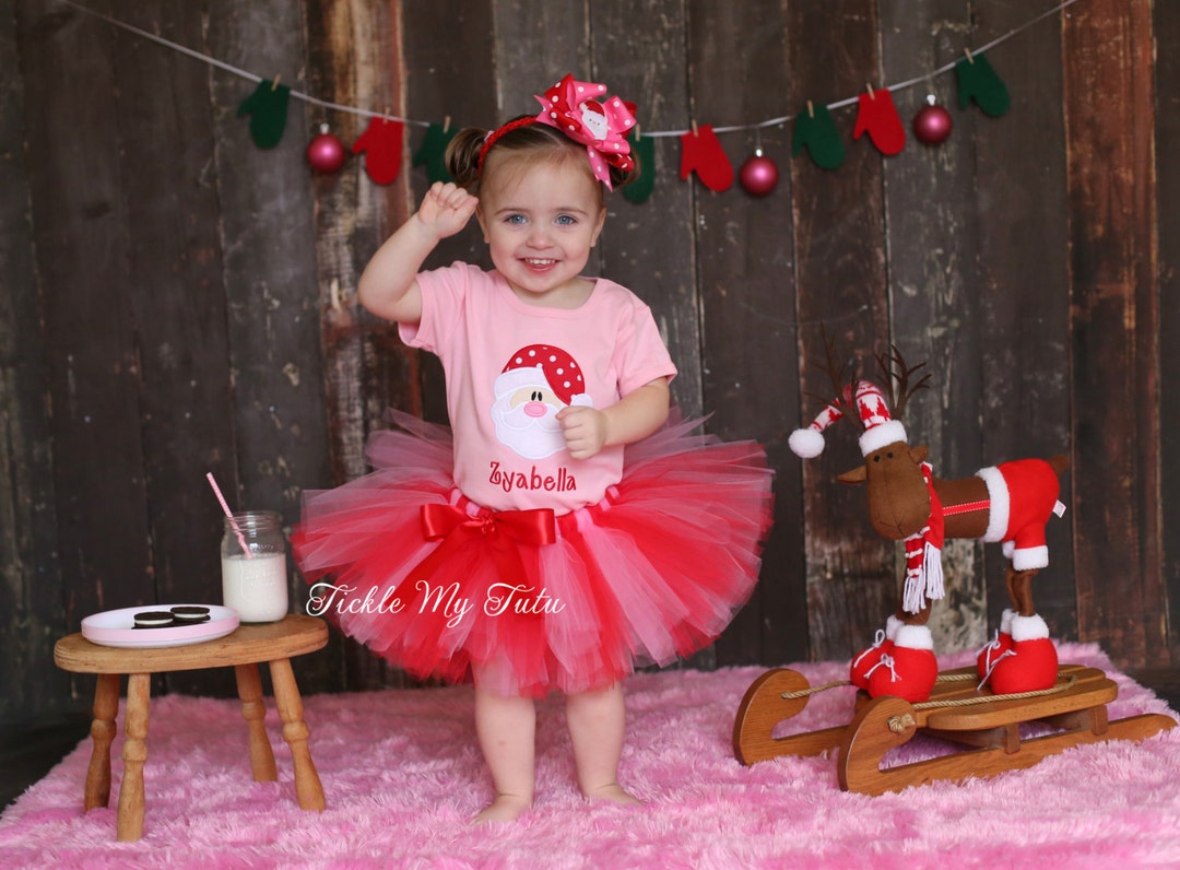 Pink and Red Santa Christmas Tutu Outfit-christmas Pageant Outfit-my ...