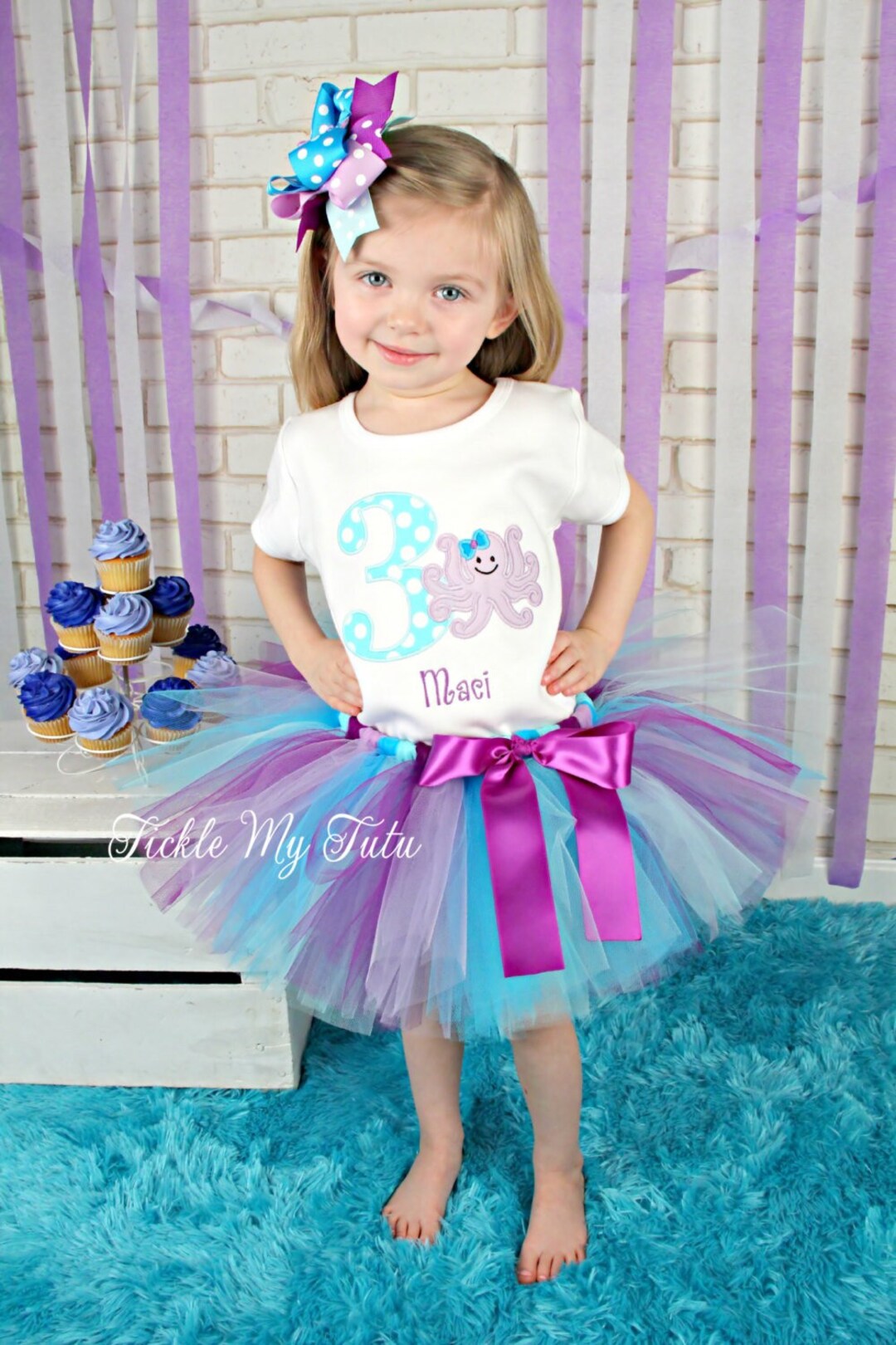 Octopus Themed Birthday Tutu Outfit-under the Sea Birthday Tutu Outfit ...