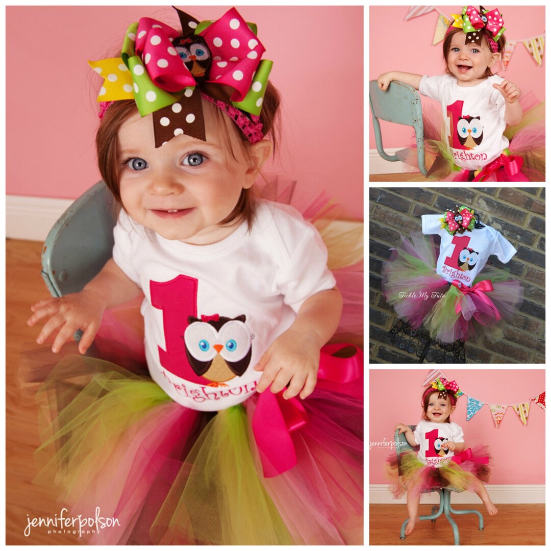 Owl Birthday Tutu Outfit-whoo's One Owl Tutu Oufit-owl Themed Birthday ...