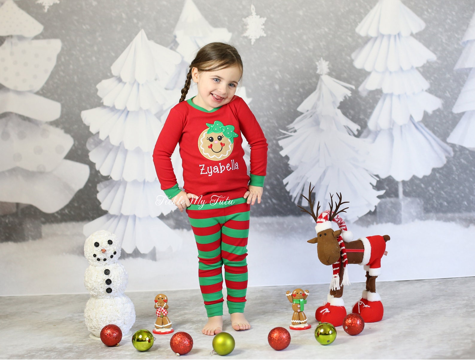 Girls Christmas Pajamas-sibling Christmas Pajamas-monogrammed - Etsy