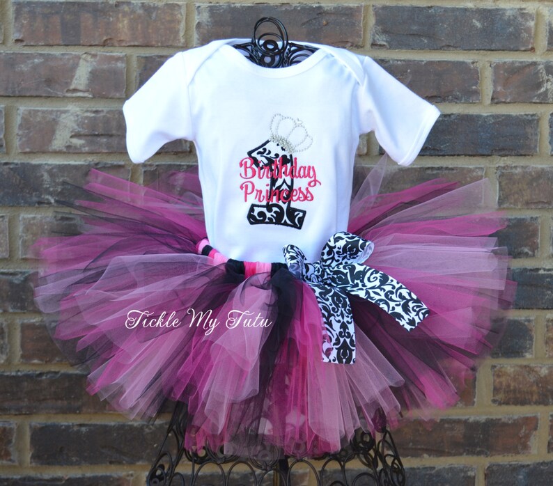 Damask Princess Birthday Tutu Outfit-elegant Princess Damask Birthday ...