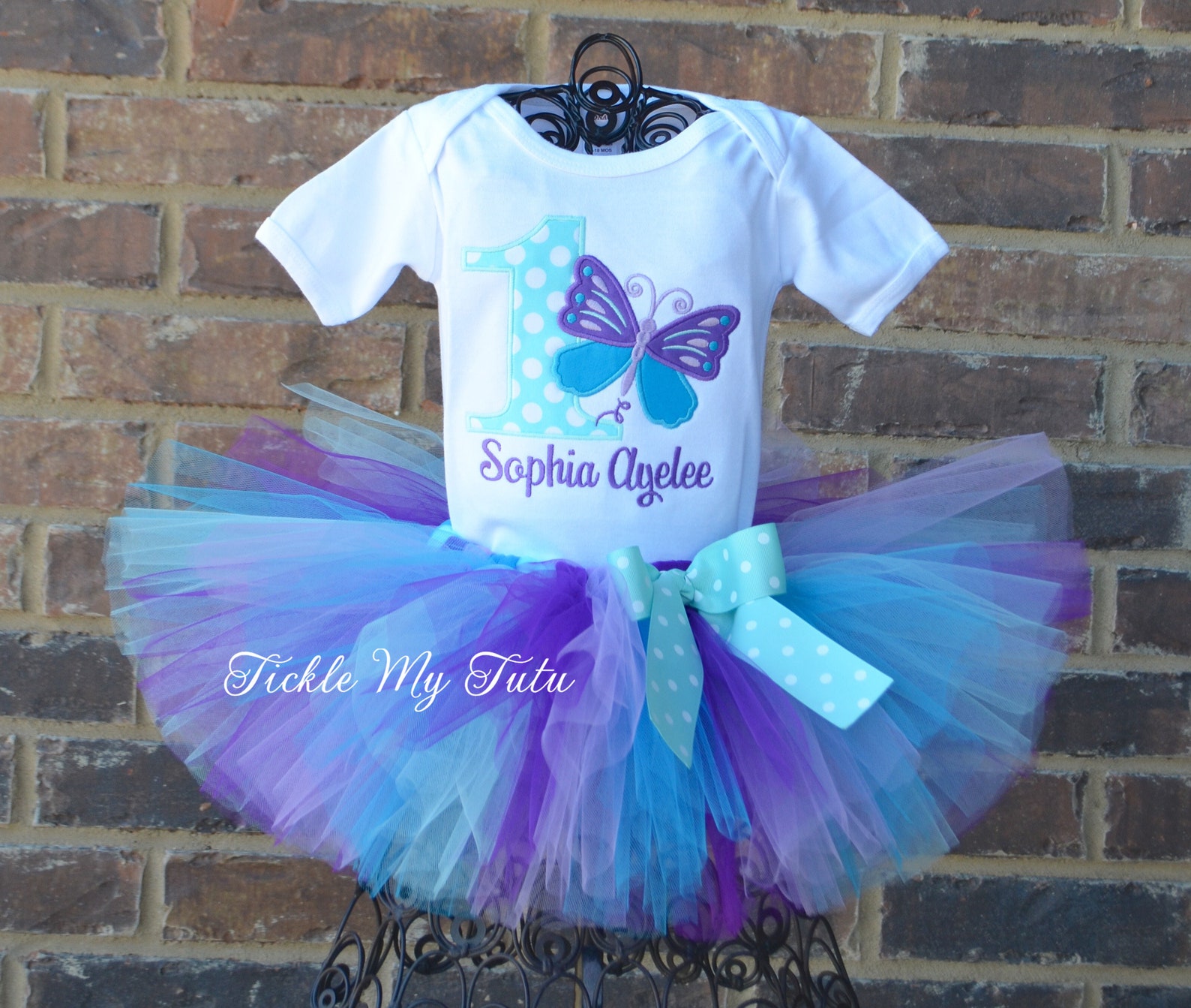 Butterfly Themed Birthday Tutu Outfit-purple, Lilac, Turquoise, and ...