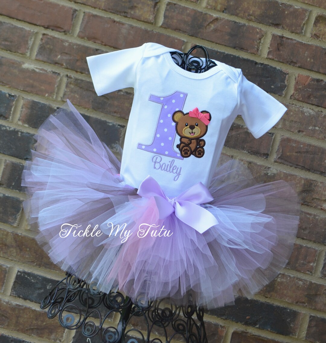 Teddy Bear Birthday Tutu Outfit-first Second Third Teddy Bear Birthday ...