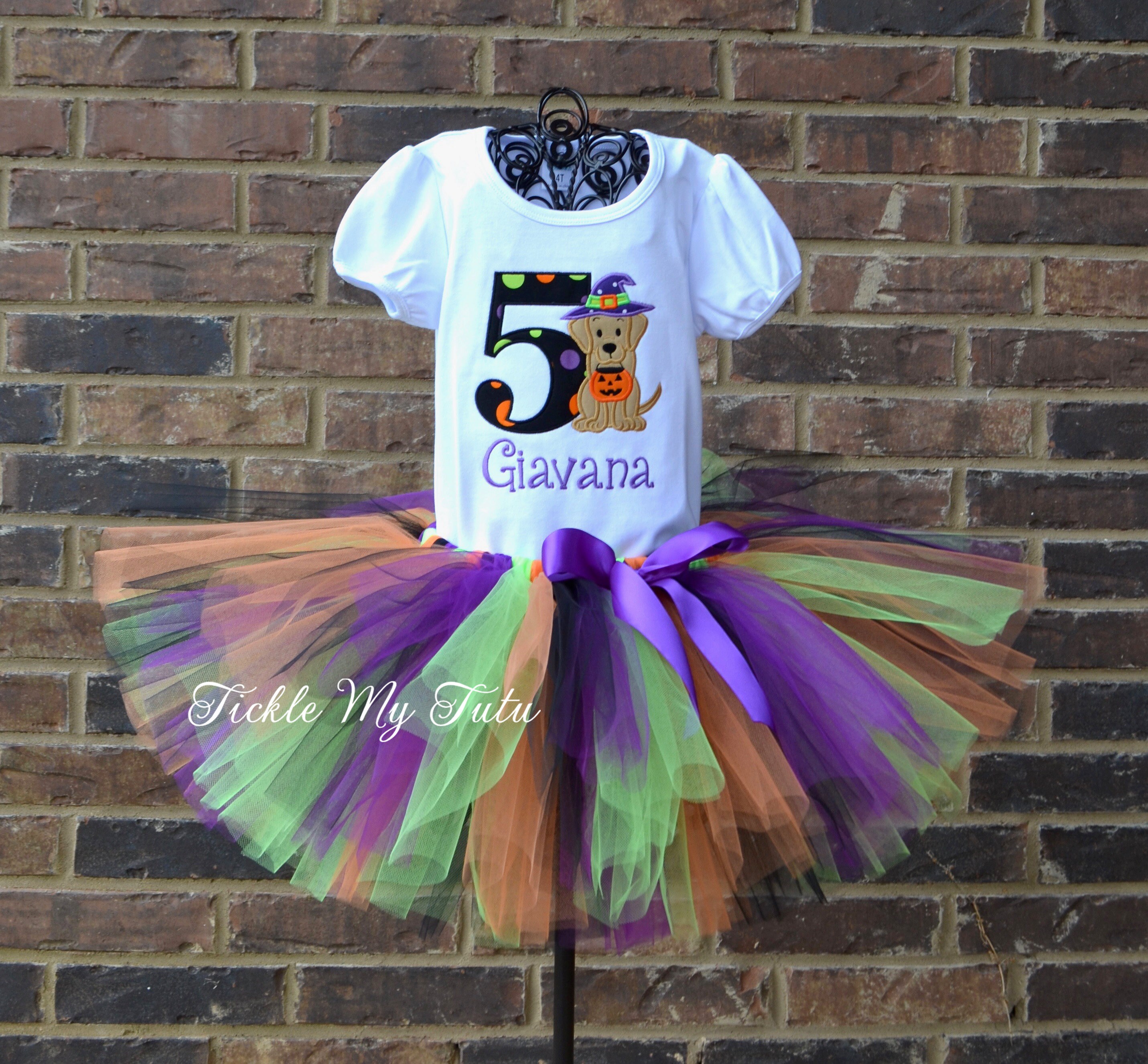 Halloween Birthday Tutu Outfit-witch Puppy Dog Themed Halloween ...