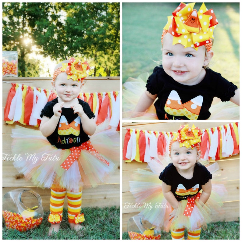 Candy Corn Cutie Halloween Tutu Outfit-candy Corn Birthday Outfit-candy ...