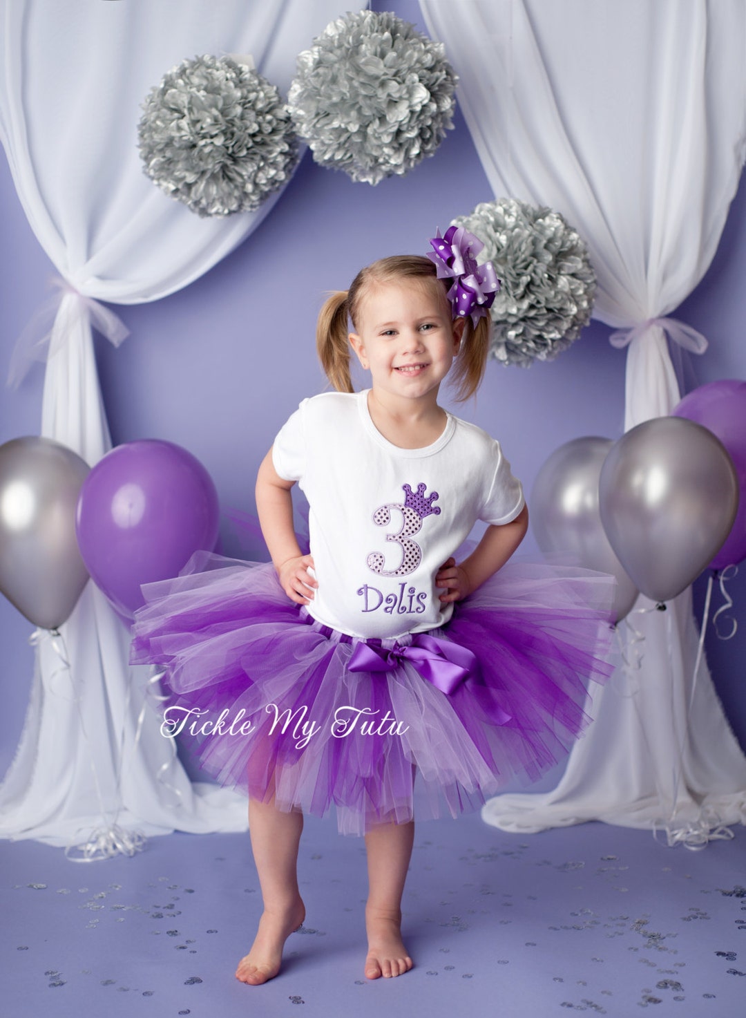 Purple Princess Birthday Tutu Outfit-purple Princess Party Tutu Set ...