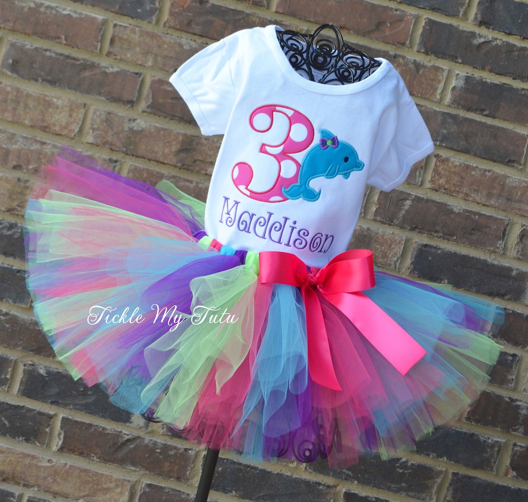 Dolphin Birthday Tutu Outfit-under the Sea Birthday Tutu Outfit-purple ...