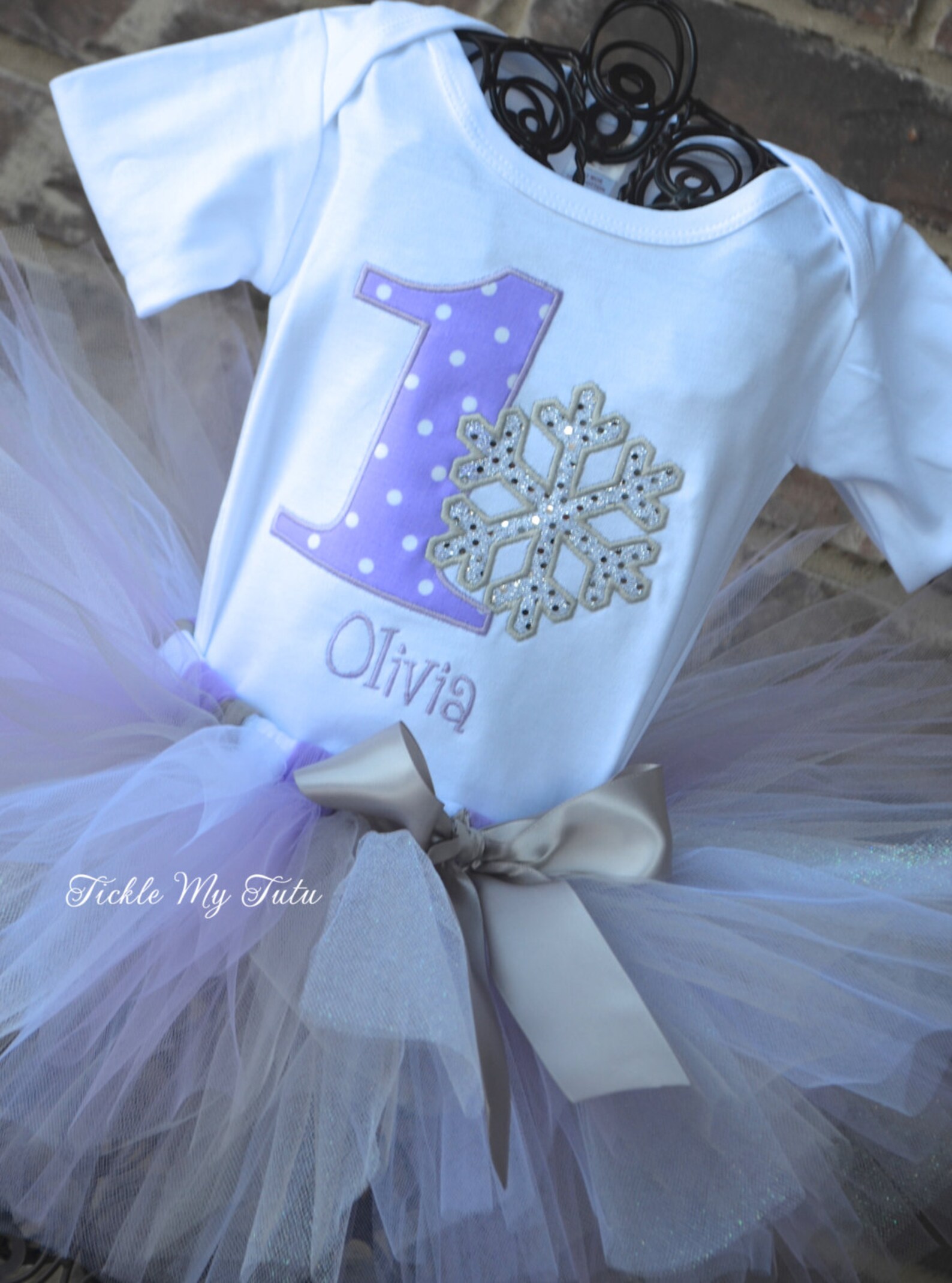 Winter Onederland Lilac Polka Dot Snowflake Winter Themed - Etsy