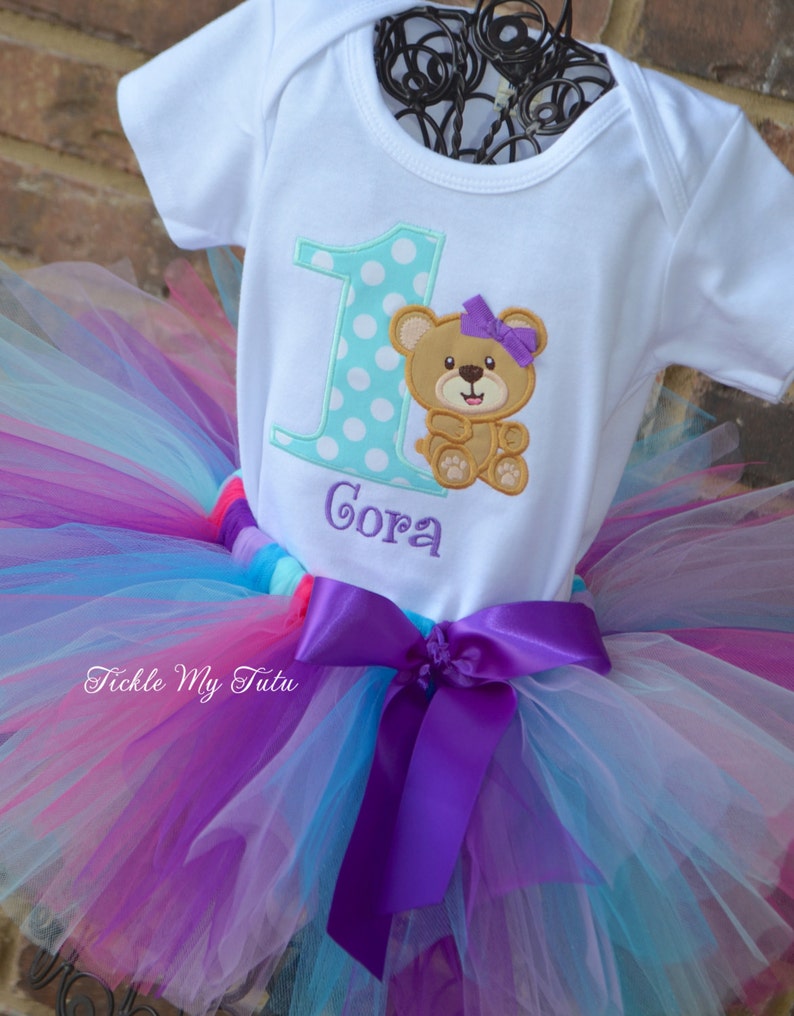 Teddy Bear Birthday Tutu Outfit-first Second Third Teddy Bear Birthday ...