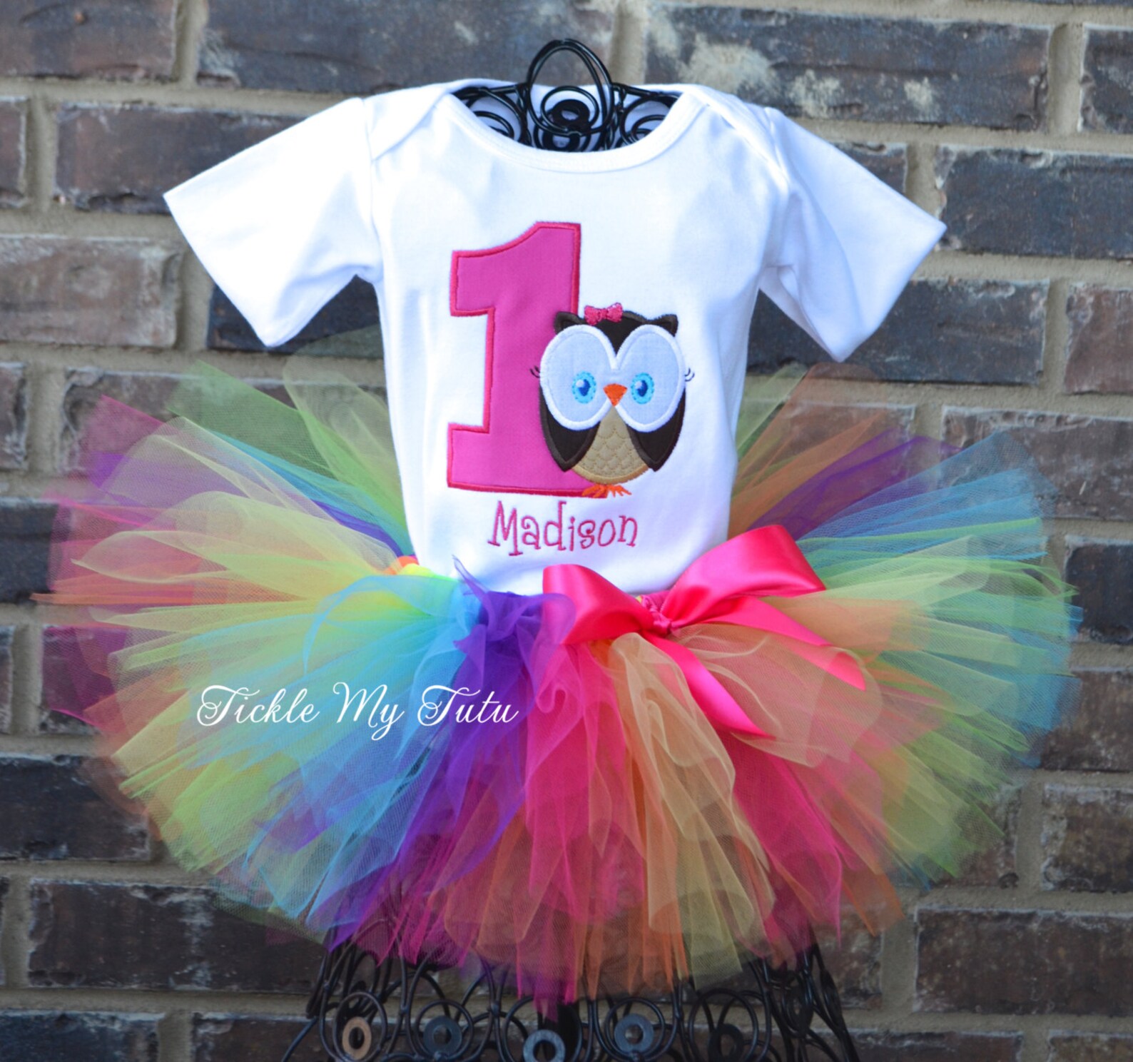 Owl Birthday Tutu Oufit-bright and Colorful Owl Themed Birthday Outfit ...